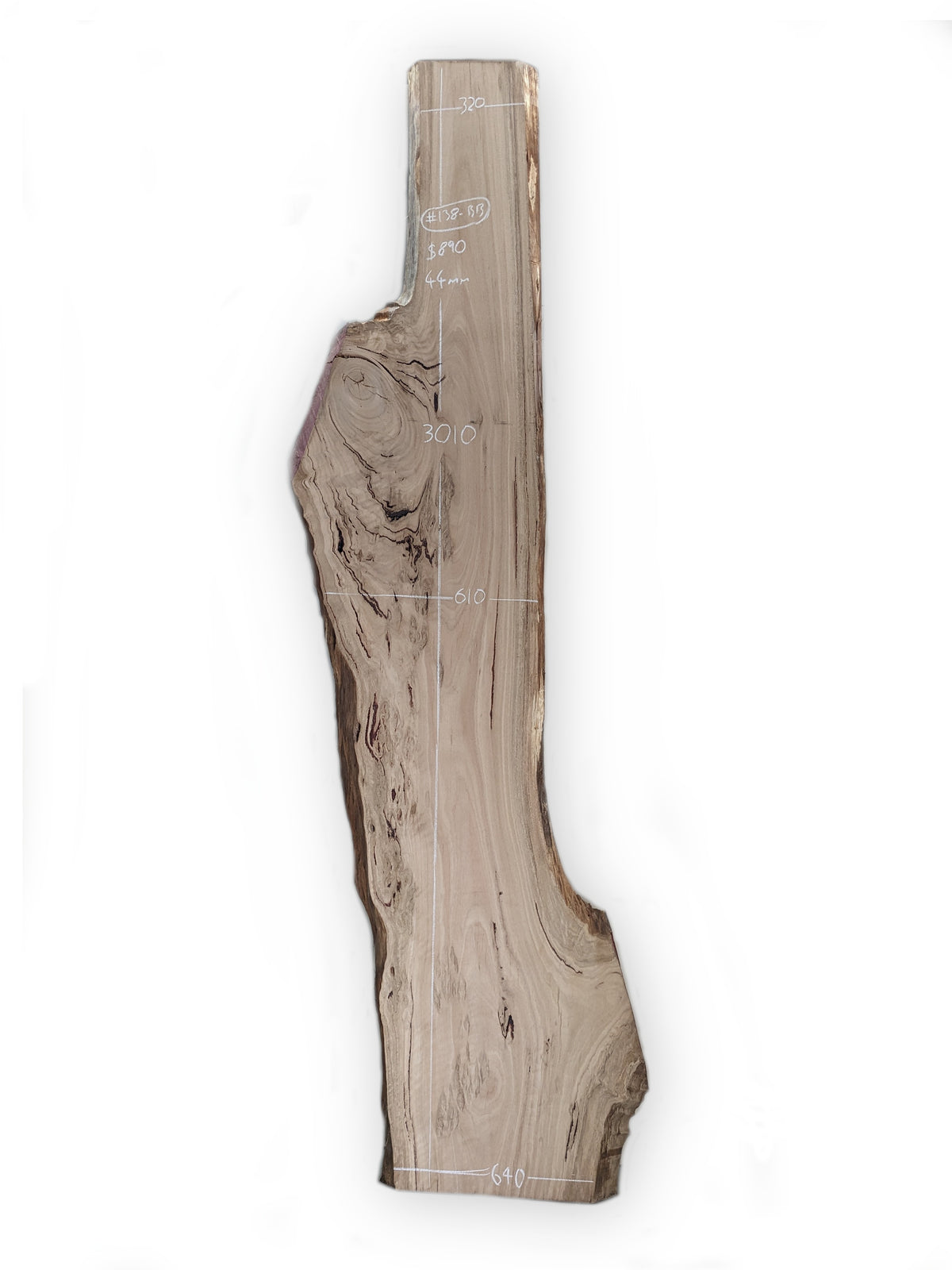 Blackbutt Live Edge Timber Slab - Kiln Dried - #138-BB — Natural Edge ...